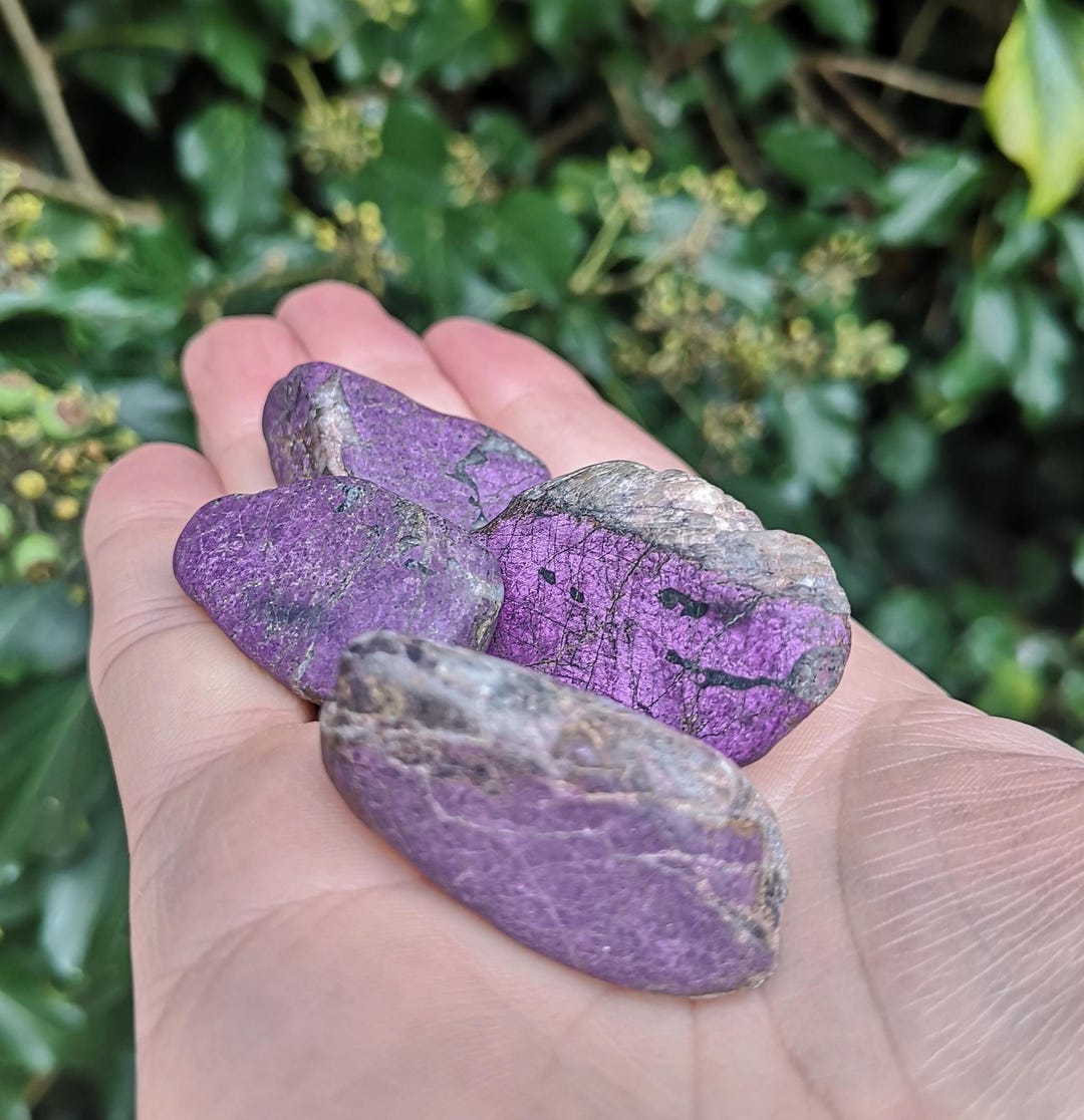 Rare Purpurite Tumbles X 4 - Set of Four Purple Flashy Purpurite ...