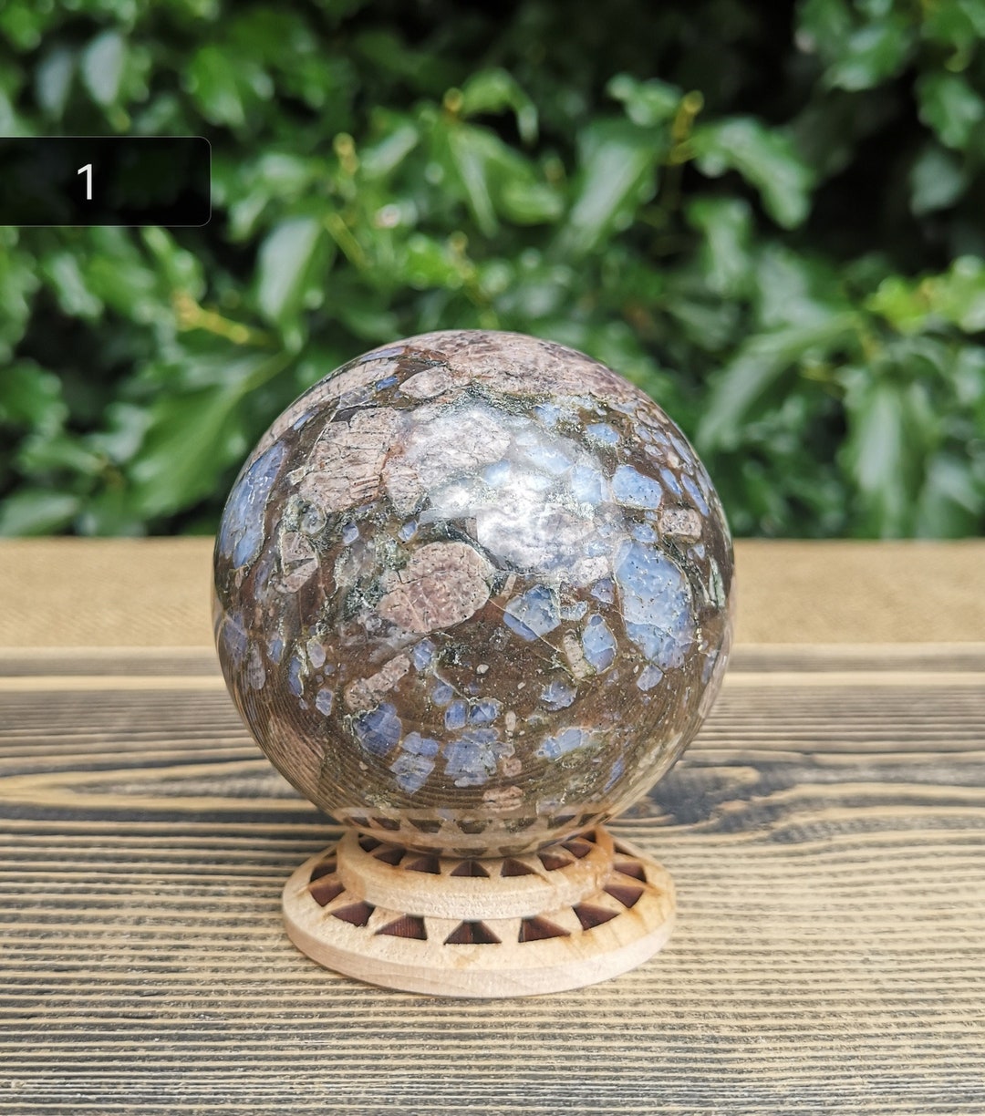 Que Sera Sphere Llanite Crystal Sphere 65 & 59mm Glaucophane Crystal ...