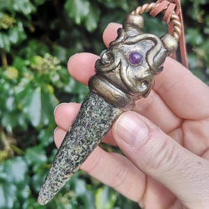 Preseli Stone Wand Talisman Preseli Stone Necklace With Tensor Ring ...