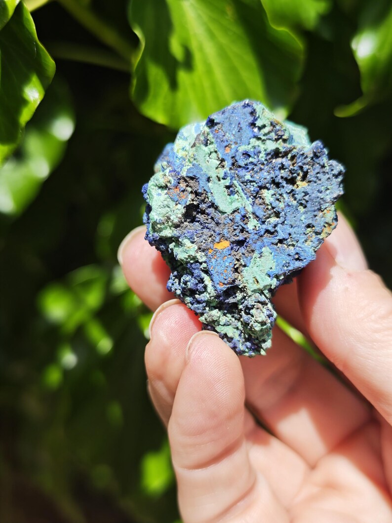 Azurite and Malachite Crystal Skull - Rough Mineral Azurite With ...