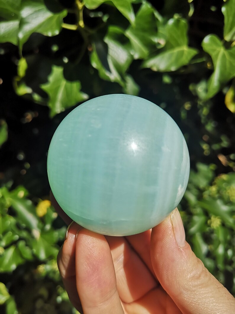 Caribbean Calcite Sphere 241g - Caribbean Calcite Crystal Ball 53mm ...