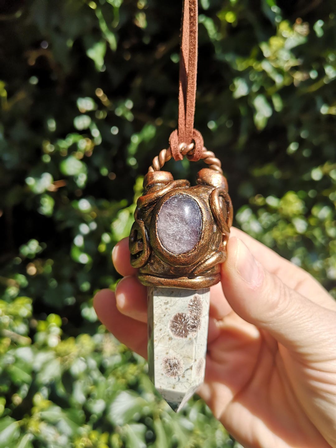 Sakura Jasper Necklace - Handmade Crystal Energy Talisman - Sacred ...