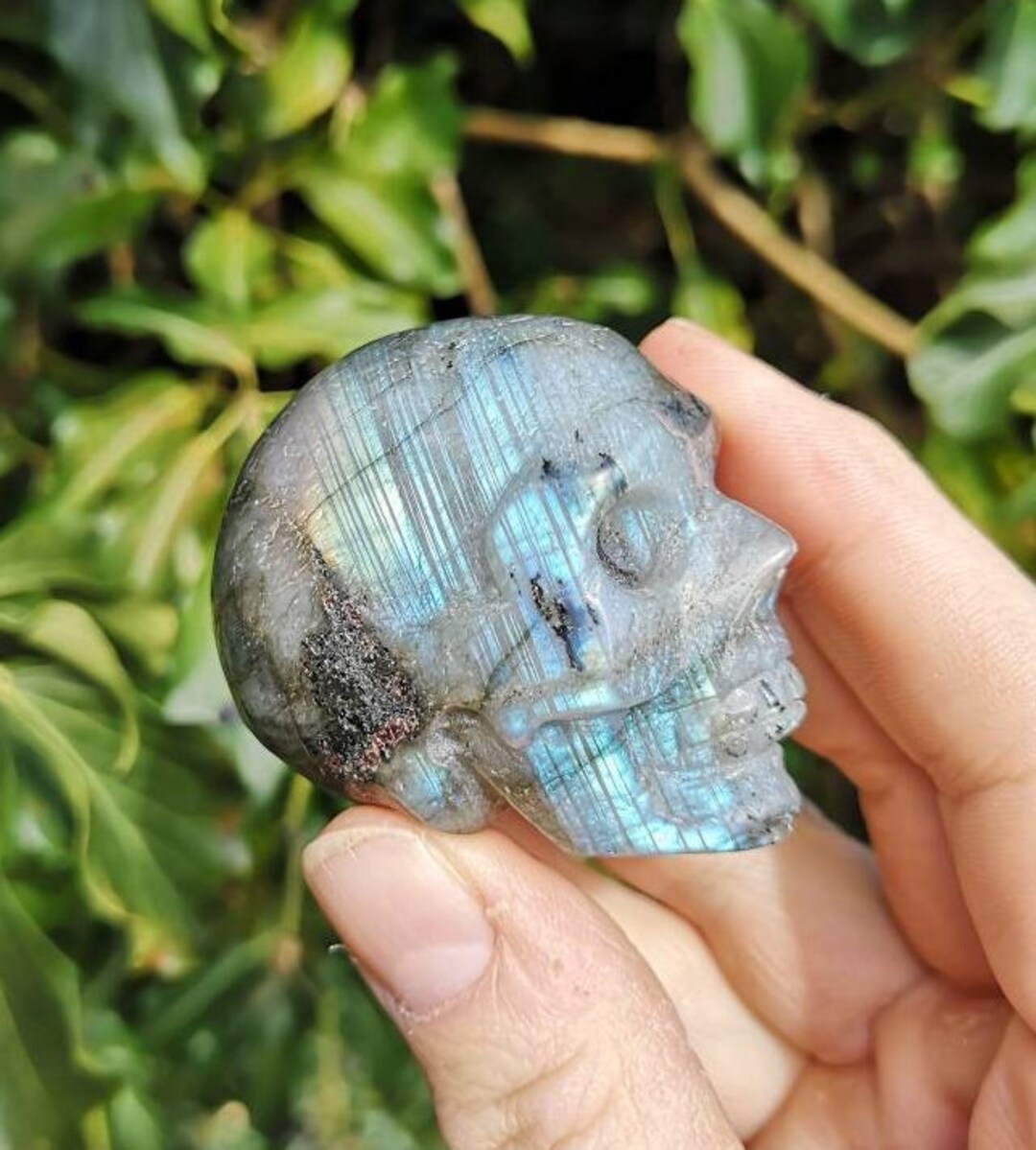 Blue Flash Labradorite Crystal Skull Super Flashy - Etsy UK