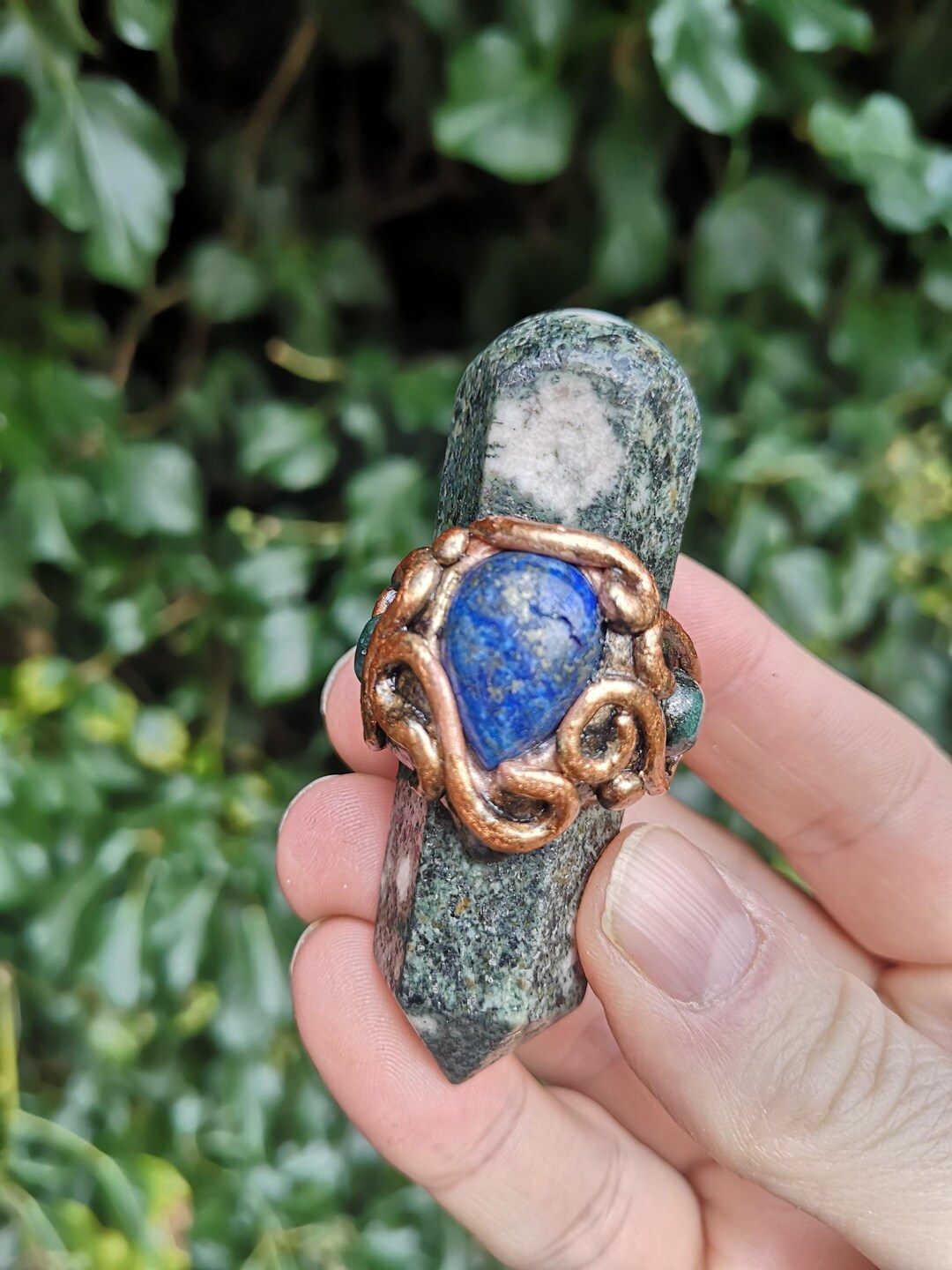 Preseli Stone Wand Preseli Stone Ritual Wand With Lapis Lazuli and Moss ...