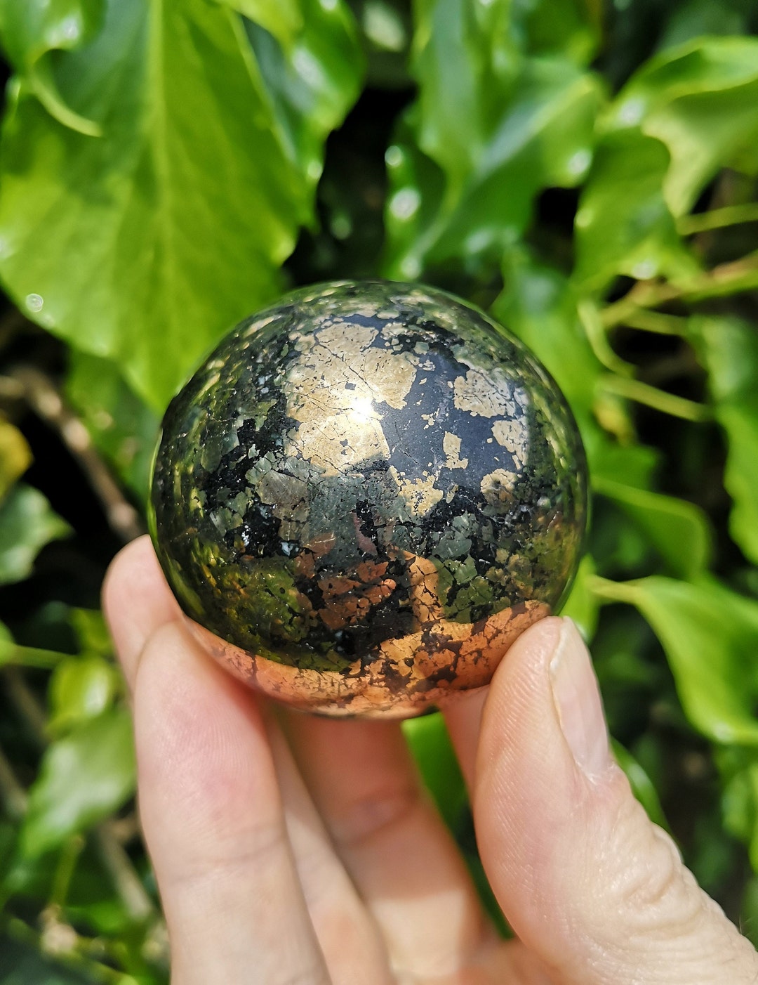 Pyrite Sphere 318g - Fools Gold Sphere 51mm - Pyrite Crystal Ball ...