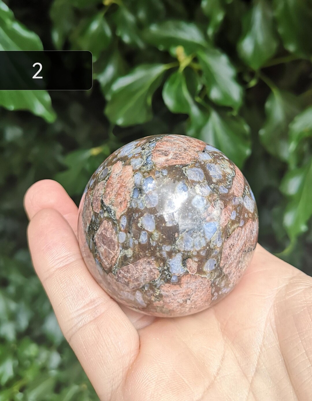 Que Sera Sphere - Llanite Crystal Sphere 288g - 59mm Glaucophane ...