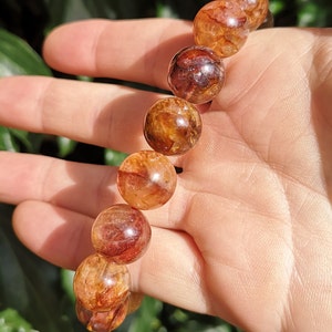 Fire Quartz Bracelet & Golden Healer Quartz Bracelet Rare Combi Crystal ...