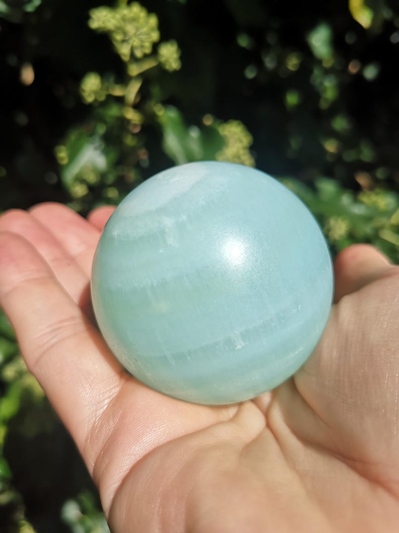 Caribbean Calcite Sphere 241g - Caribbean Calcite Crystal Ball 53mm ...