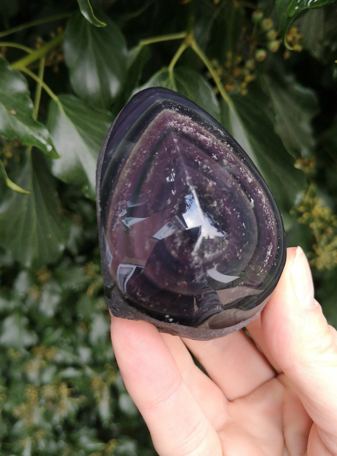 Rainbow Obsidian Tear Drop With Raw Side - Rainbow Obsidian Crystal ...