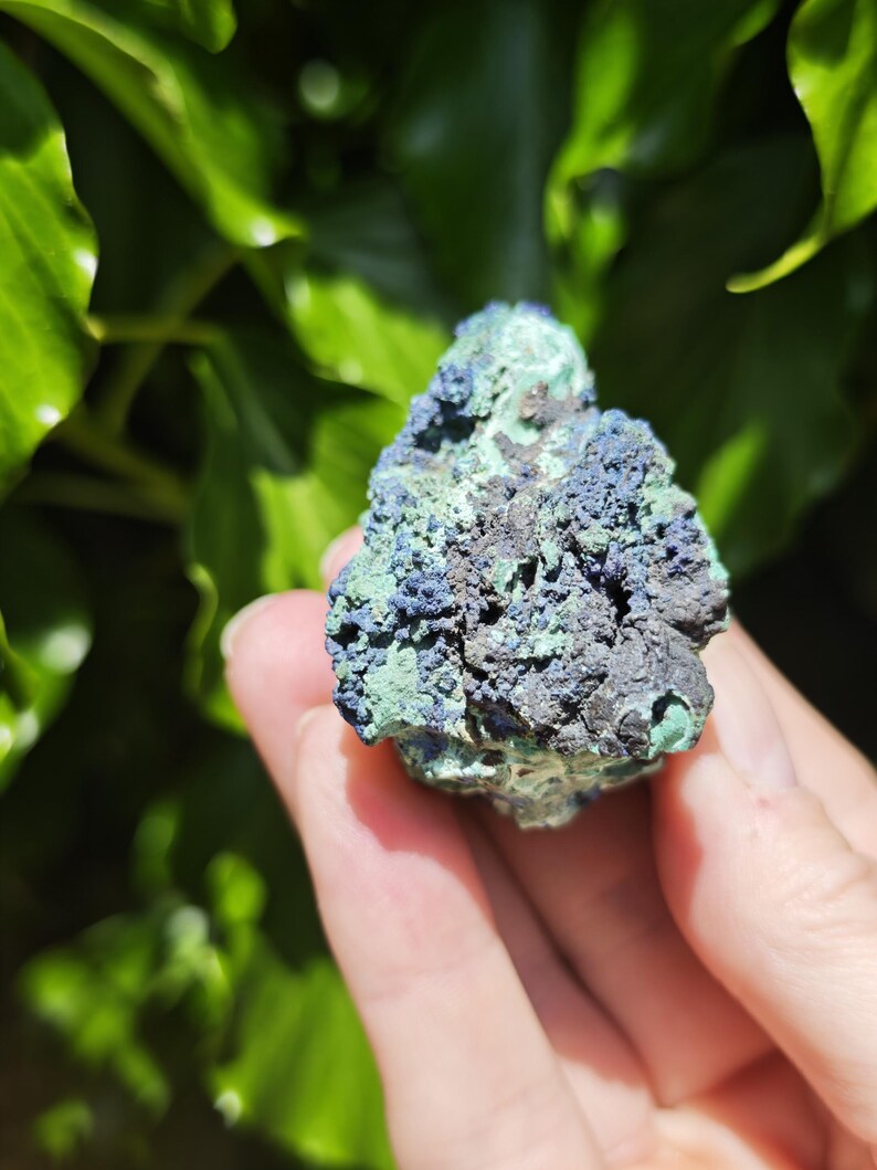 Azurite and Malachite Crystal Skull - Rough Mineral Azurite With ...