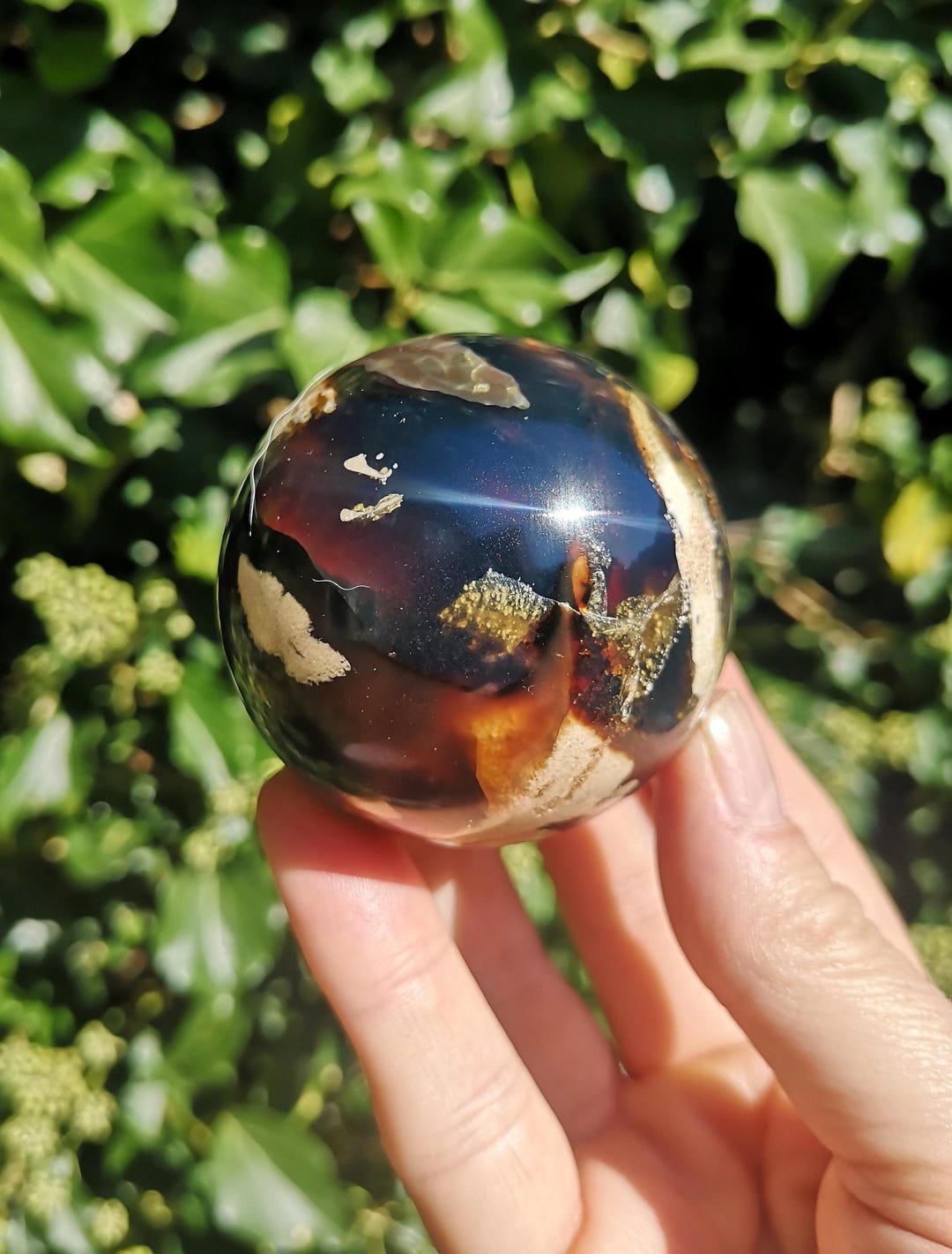 Amber Sphere 56mm Hand Carved - XL Amber Sphere 96g - Indonesian Amber ...