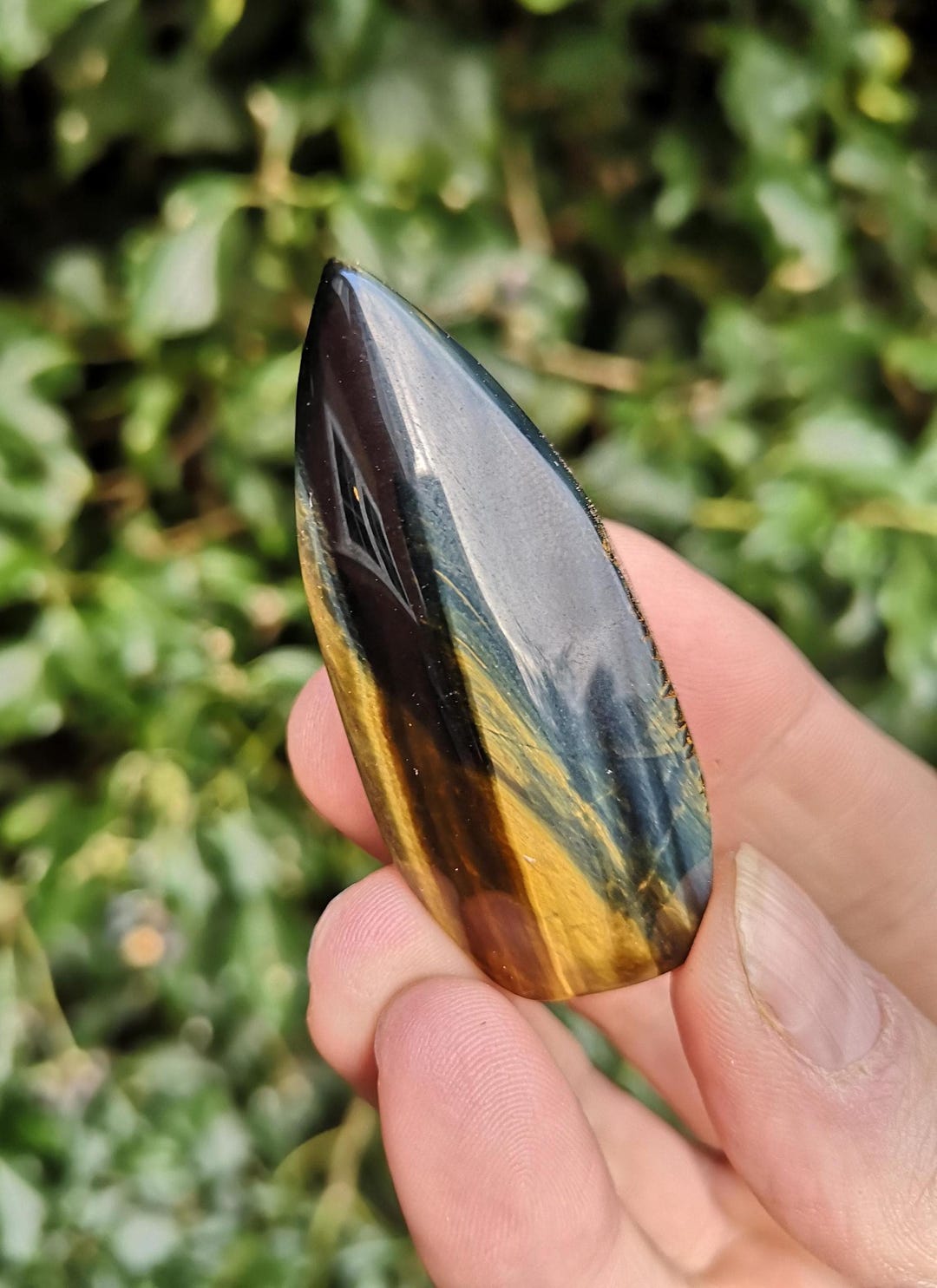 Hawks Eye Flame Stone - Blue Tigers Eye Gemstone Tower - Rare Flashy ...