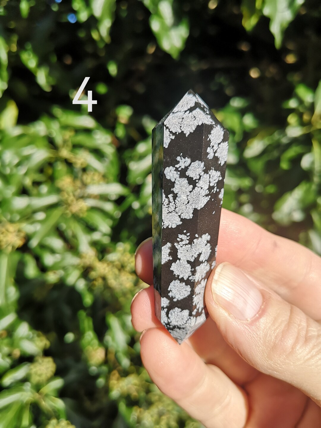 Snowflake Obsidian Double Terminated Point - Volcanic Flower Obsidian ...