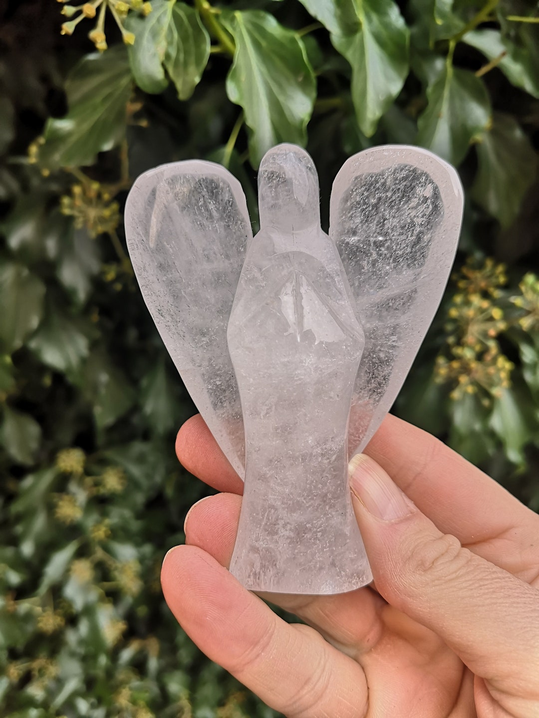 Large Quartz Crystal Carved Angel - Protection Angel Clear Quartz ...