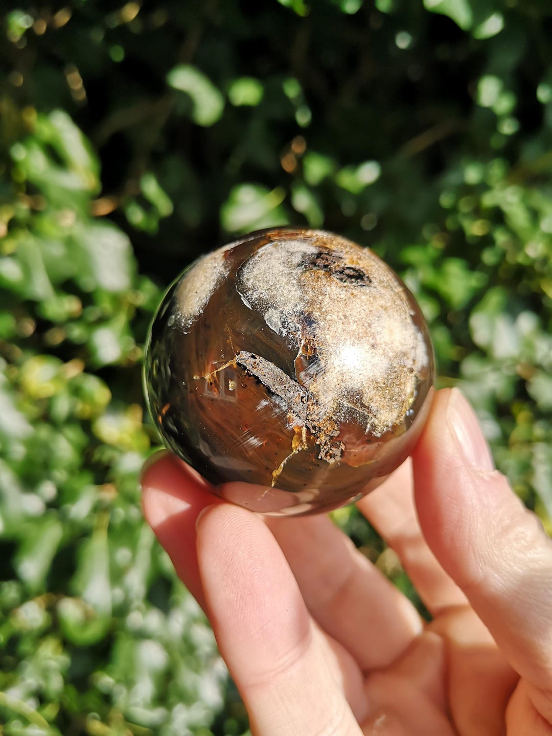 Sumatran Amber Sphere Hand Carved 50mm - Natural Amber Sphere 70g ...