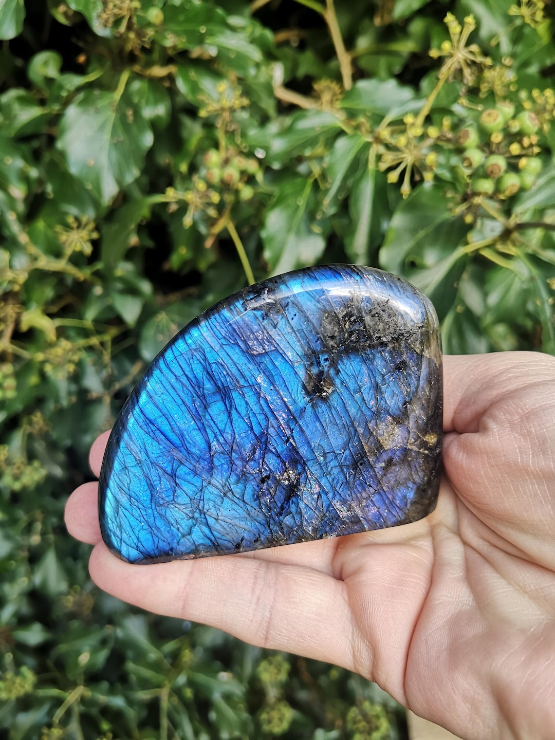 Labradorite Free Form Blue Flash - 242g Flashy Labradorite Standing ...