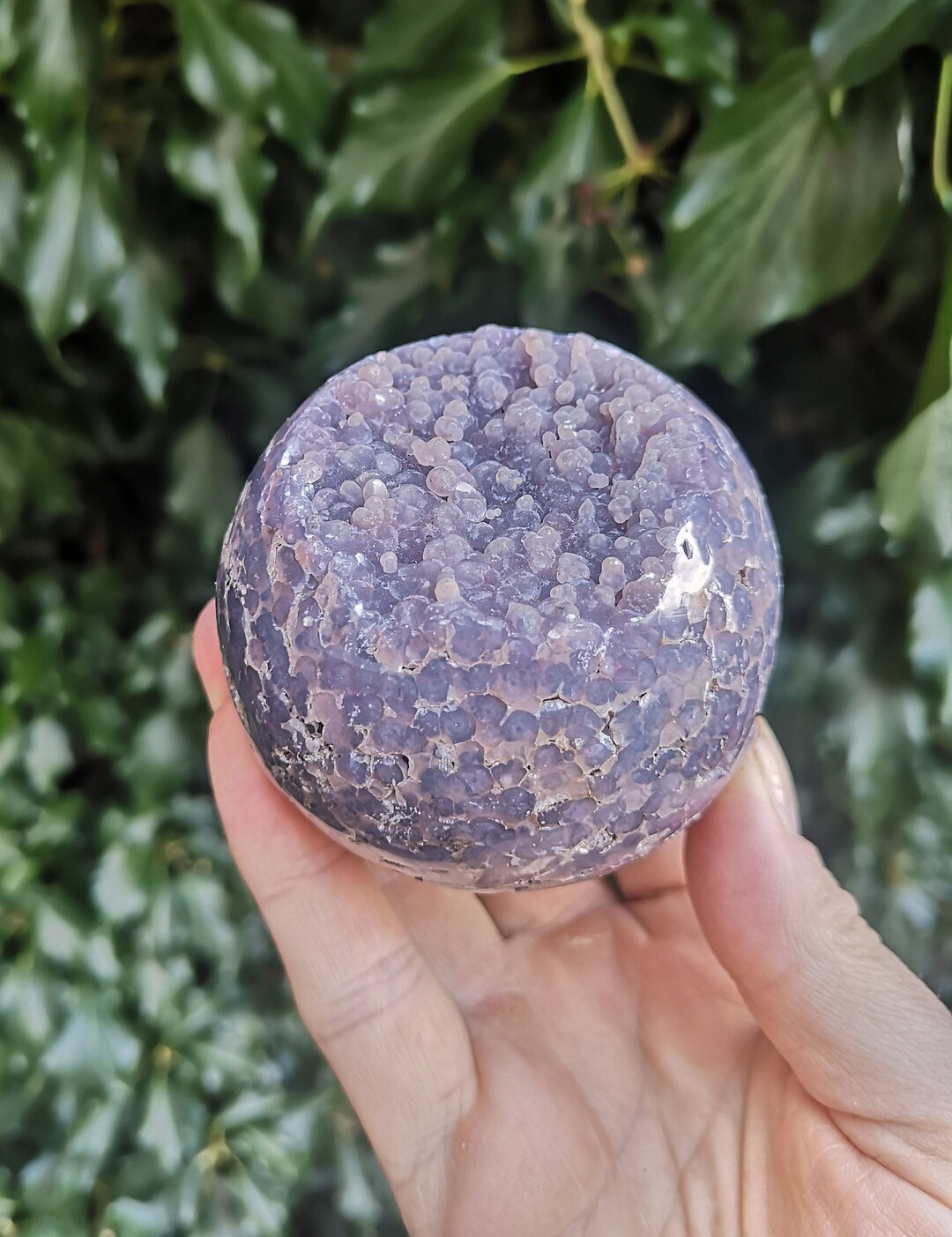 Grape Agate Sphere 72mm - Rare Botryoidal Purple Chalcedony Large 408g ...