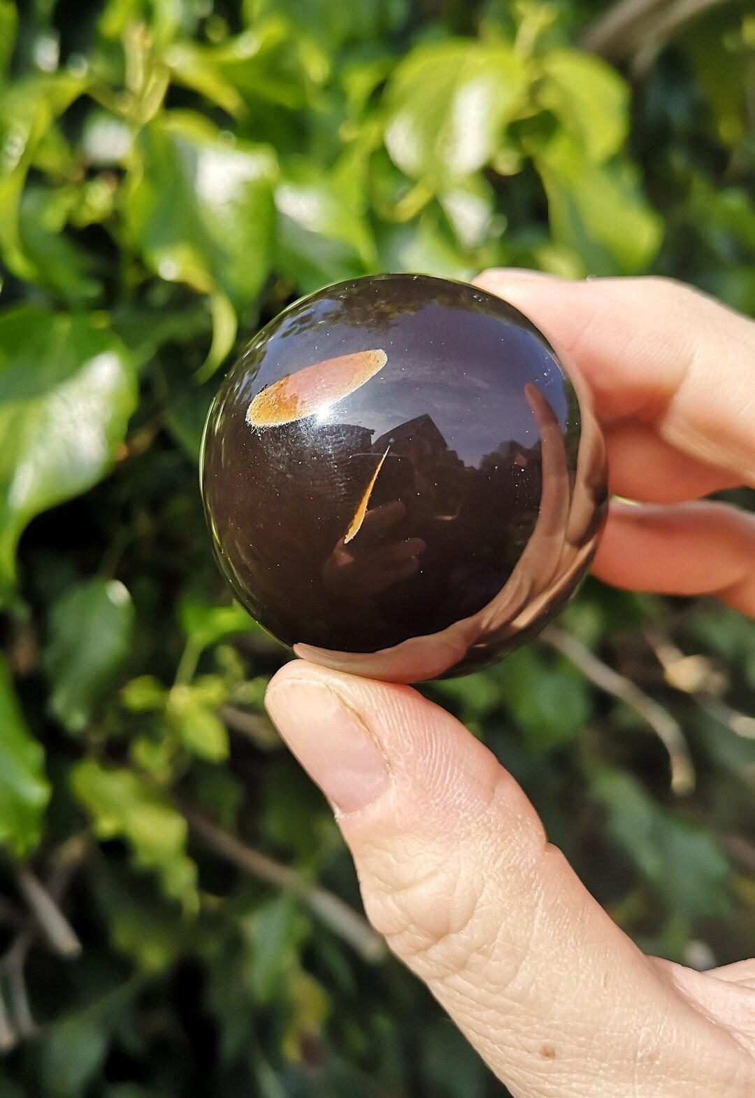 Sumatran Amber Sphere Hand Carved 44mm - Dark Amber Sphere 48g ...