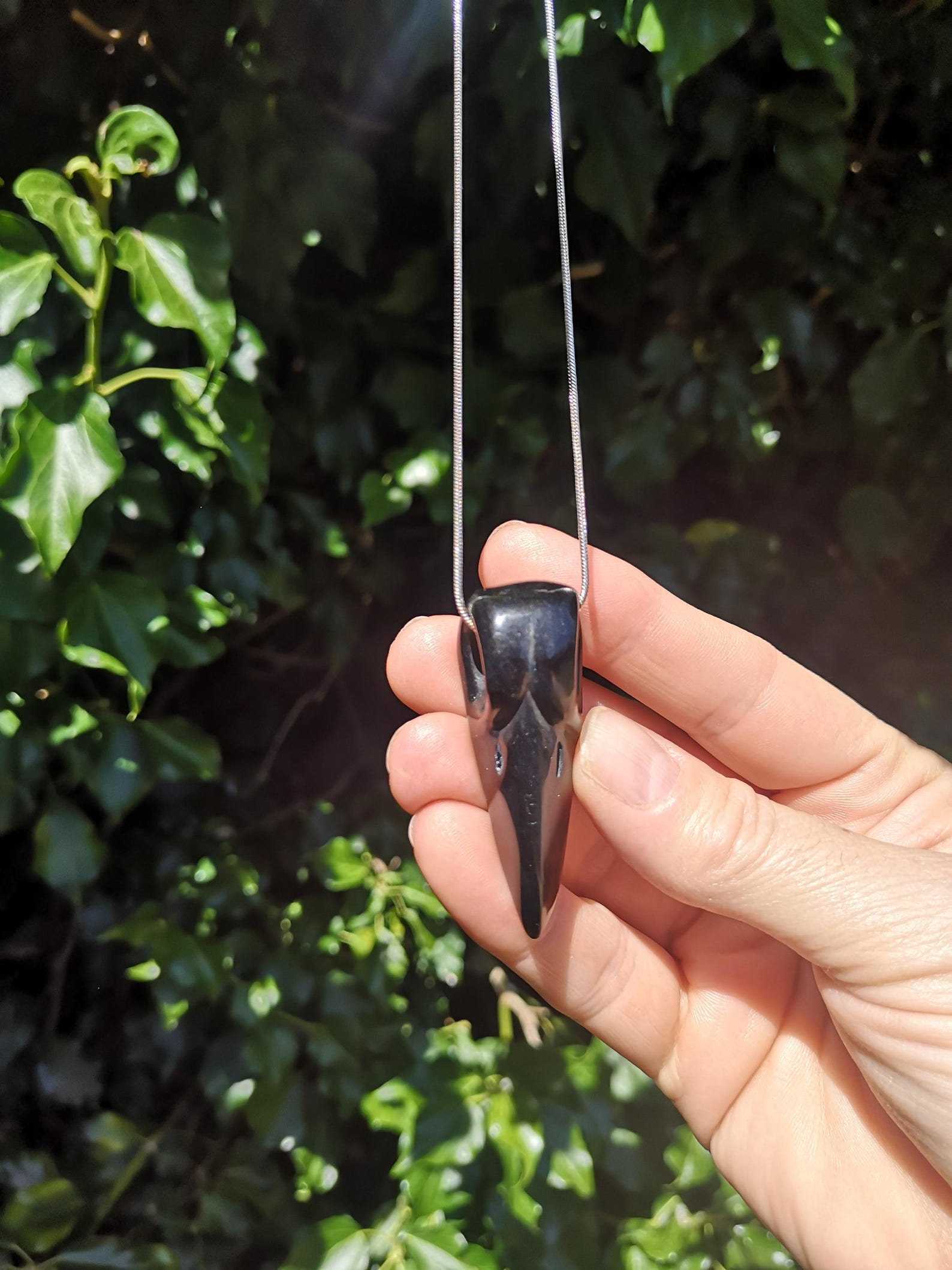 Black Obsidian Raven Skull Pendant matt Black Obsidian Carved Crow ...
