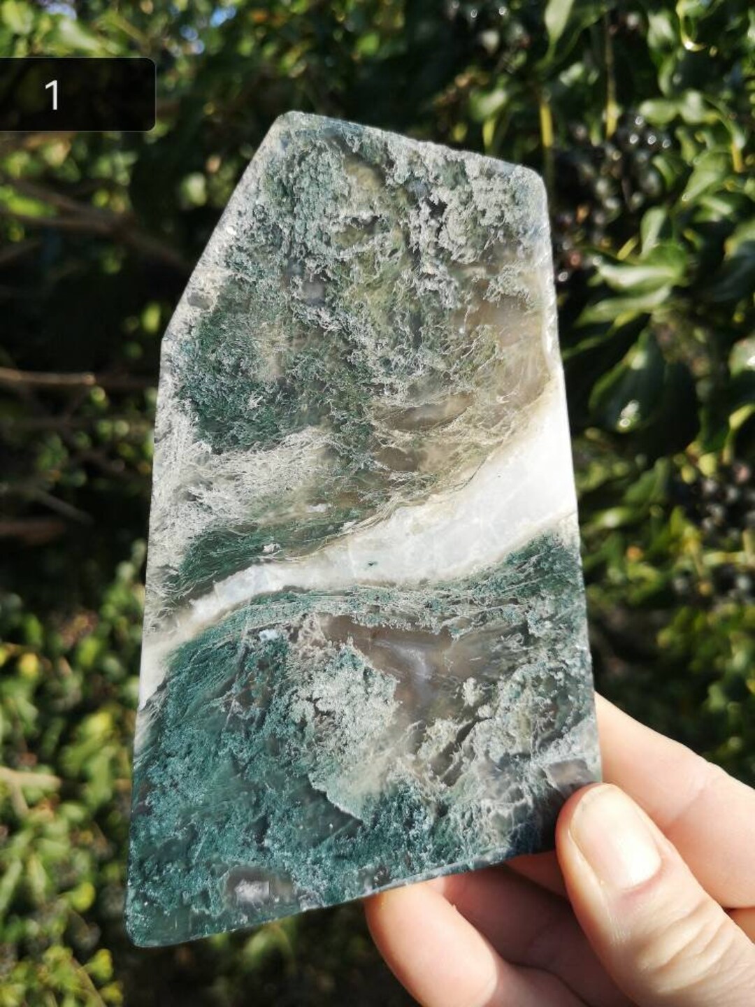 Moss Agate Crystal Slice Moss Agate Quartz Slab Druzy Moss - Etsy