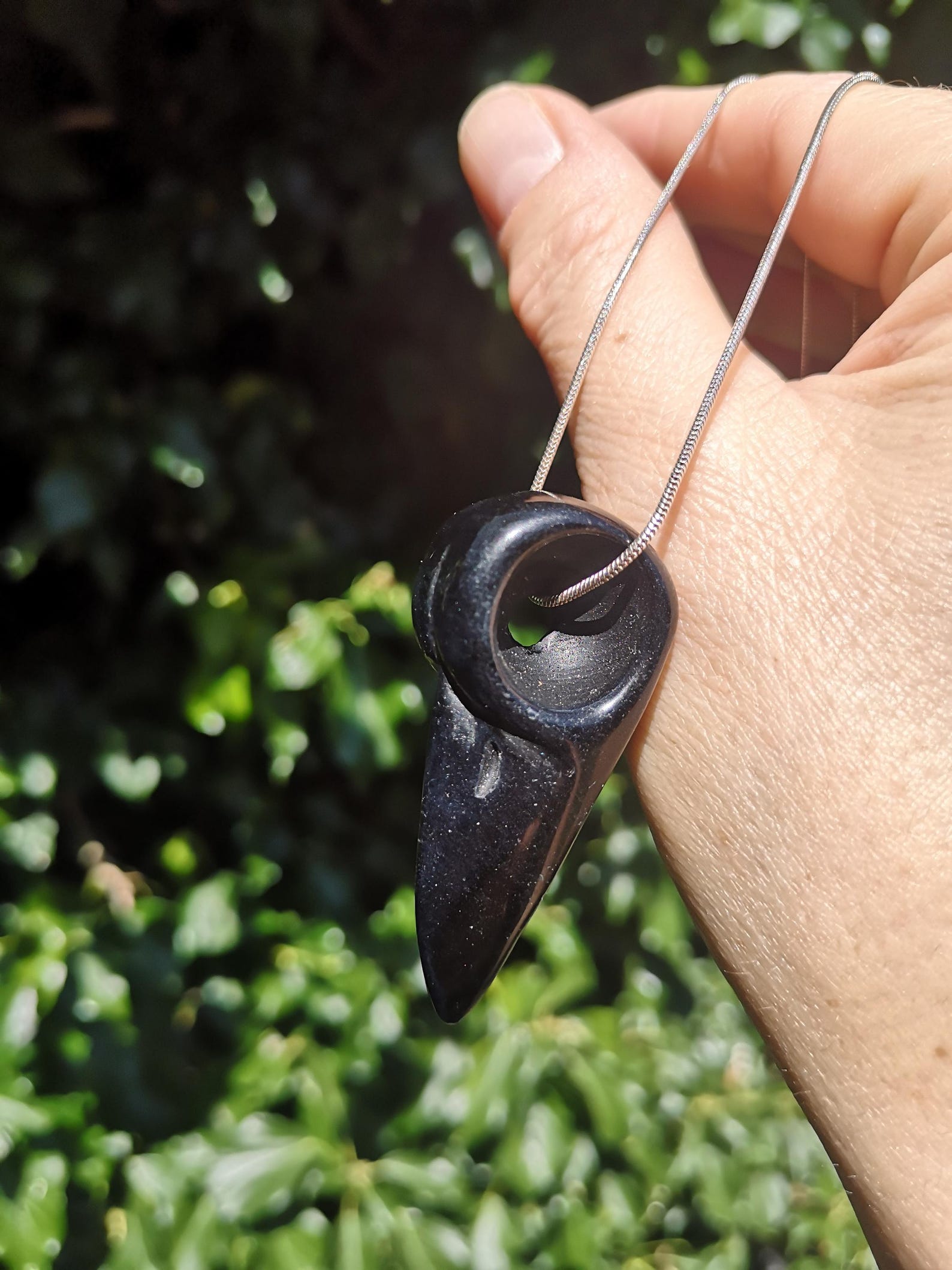 Black Obsidian Raven Skull Pendant matt Black Obsidian Carved Crow ...