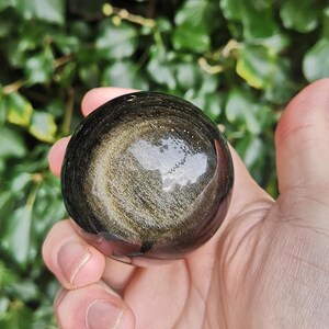 Flashy Gold Sheen Obsidian Sphere 212g - High Quality Golden Obsidian ...