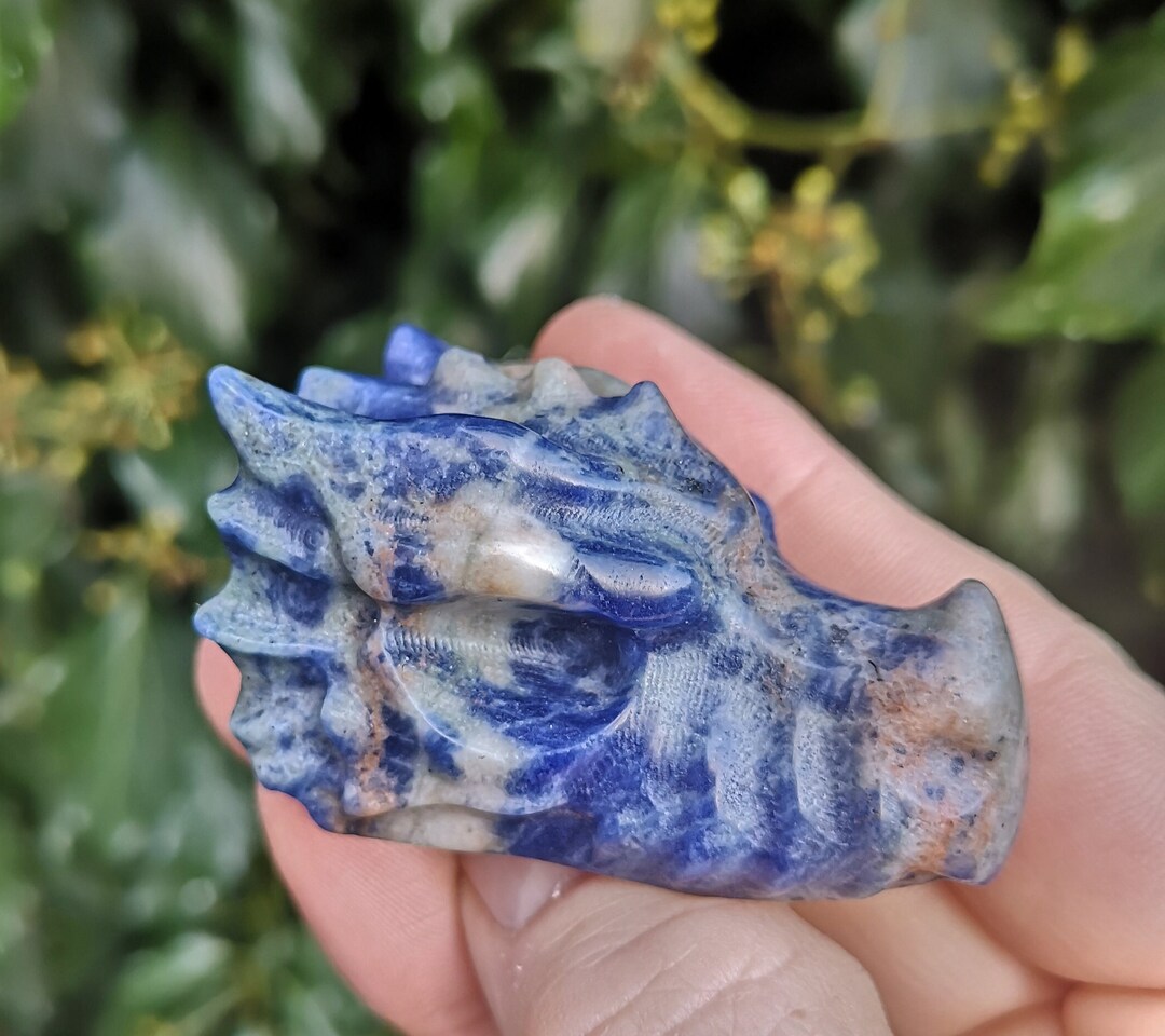 Sodalite & Sunstone Dragon Head 2inch Dragon Sunset Sodalite Carving ...