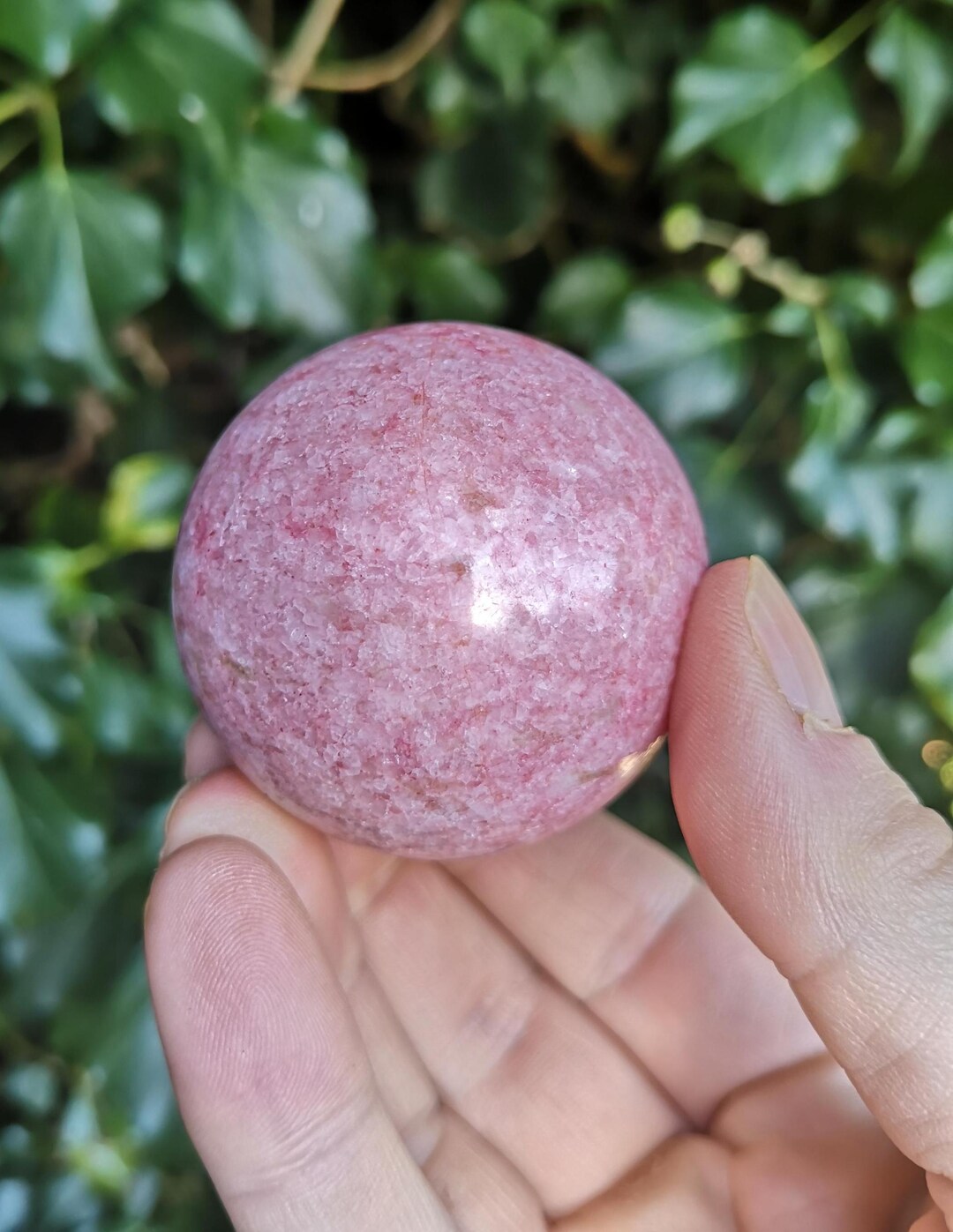 Pink Thulite Sphere 49mm - Rare Thulite Sphere 176g - Large Norway ...