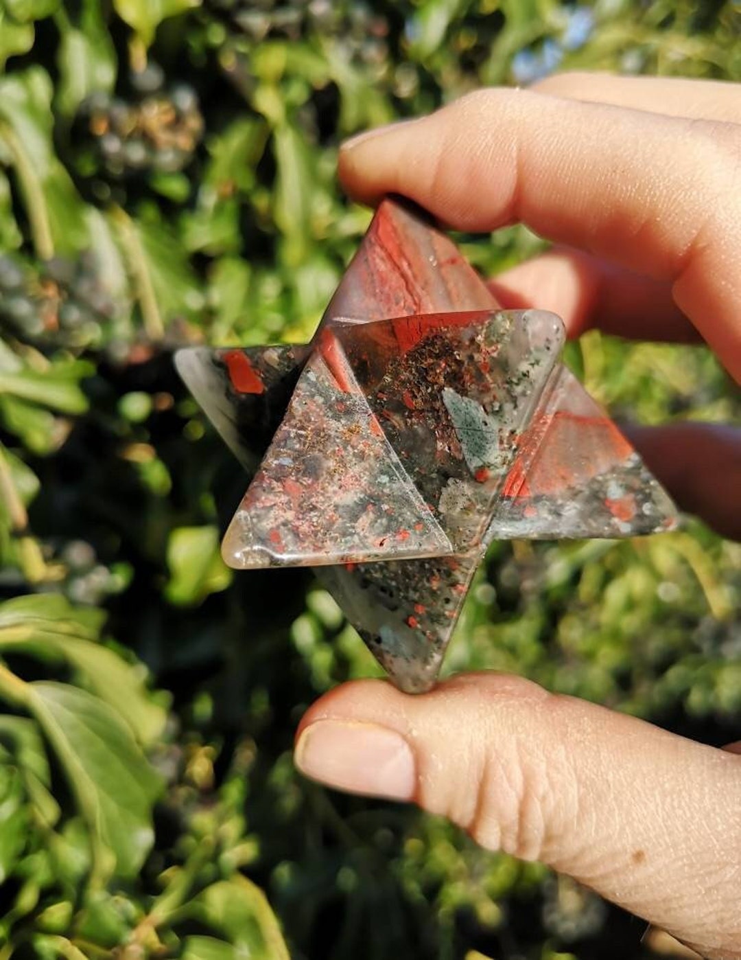 African Bloodstone Crystal Merkabah Star African Bloodstone Merkaba ...