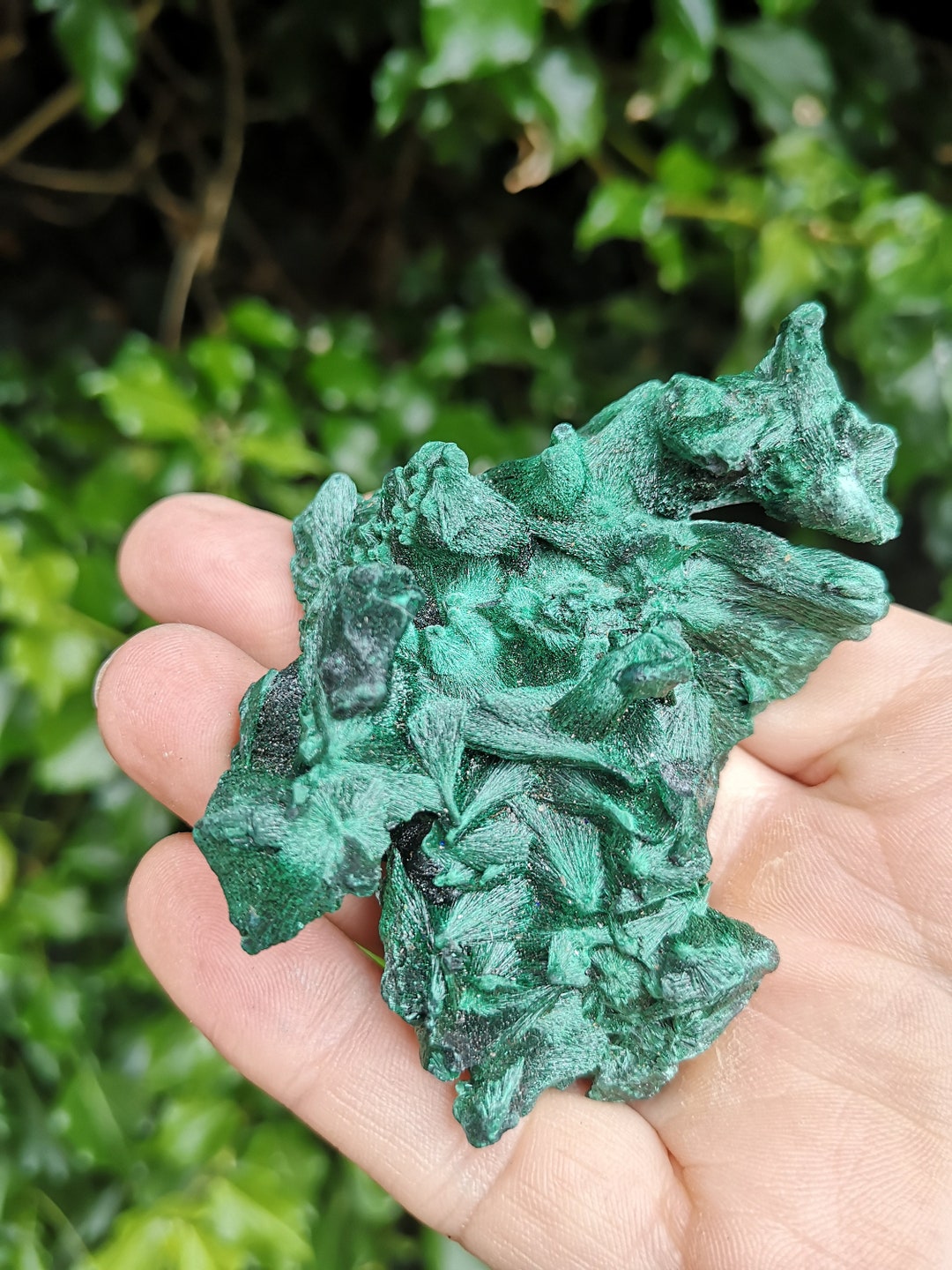 Raw Malachite Crystal 113g Silky Fibrous Malachite Specimen Genuine Natural Malachite Mineral ...