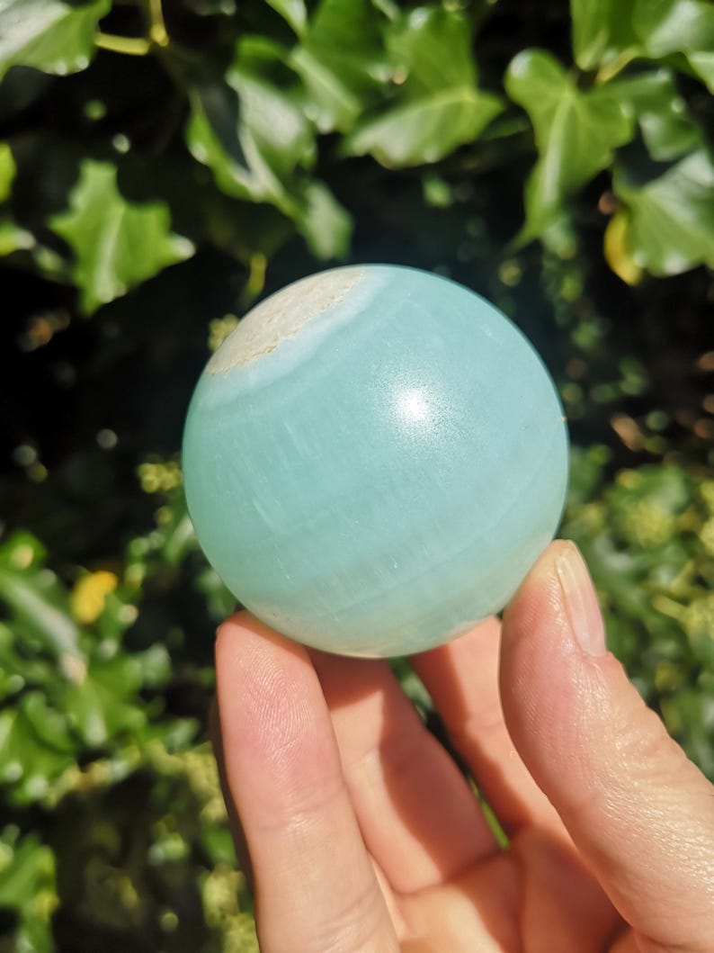 Caribbean Calcite Sphere 241g - Caribbean Calcite Crystal Ball 53mm ...