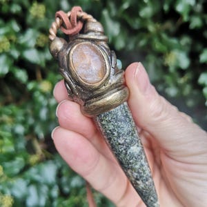 Preseli Stone Wand Talisman Preseli Stone Necklace With Tensor Ring ...