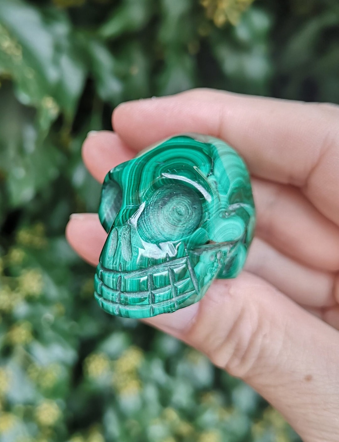 Rare Hand Carved Genuine Malachite Skull 1 3/4 Inch Malachite Skull ...
