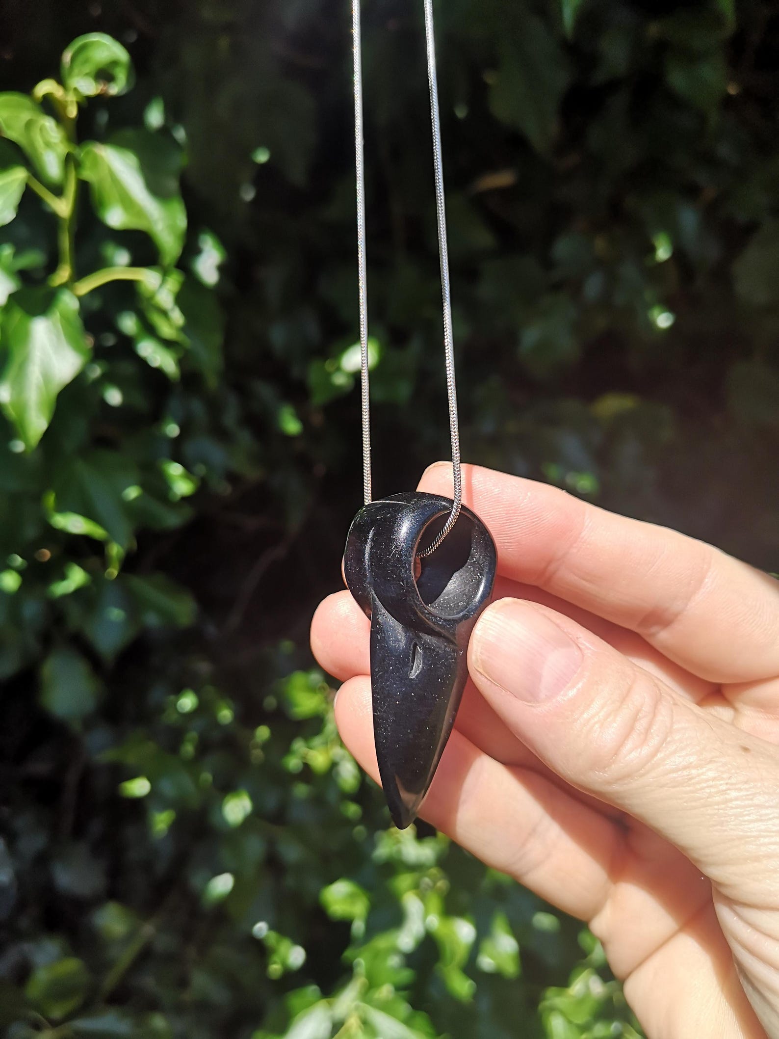 Black Obsidian Raven Skull Pendant matt Black Obsidian Carved Crow ...