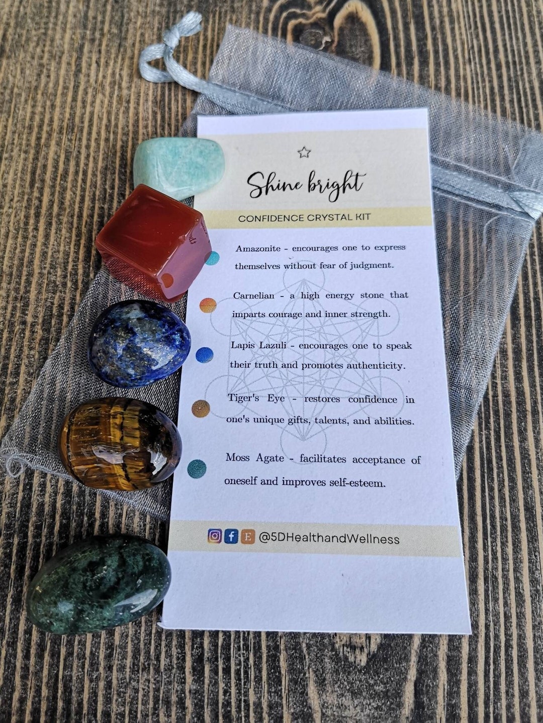Self Confidence Boosting Crystal Kit Self Esteem, Shine Bright ...