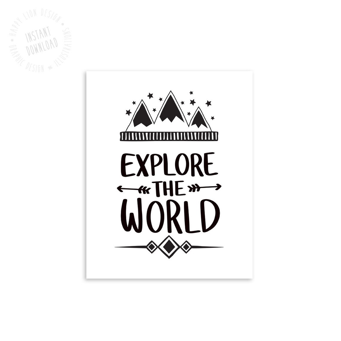 Tribal Art Set of 3 Digital Printables, Boho Nursery Wall Art - Etsy