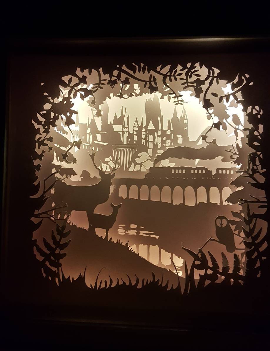 Welcome to Hogwarts.... Harry Potter inspired Light up Shadow Box