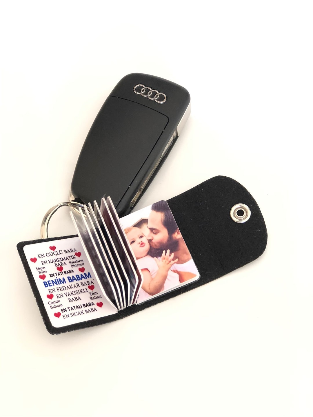 Mini Photo Album Keychain - Fathers Day Gift, I Love You Gift, for Dad ...