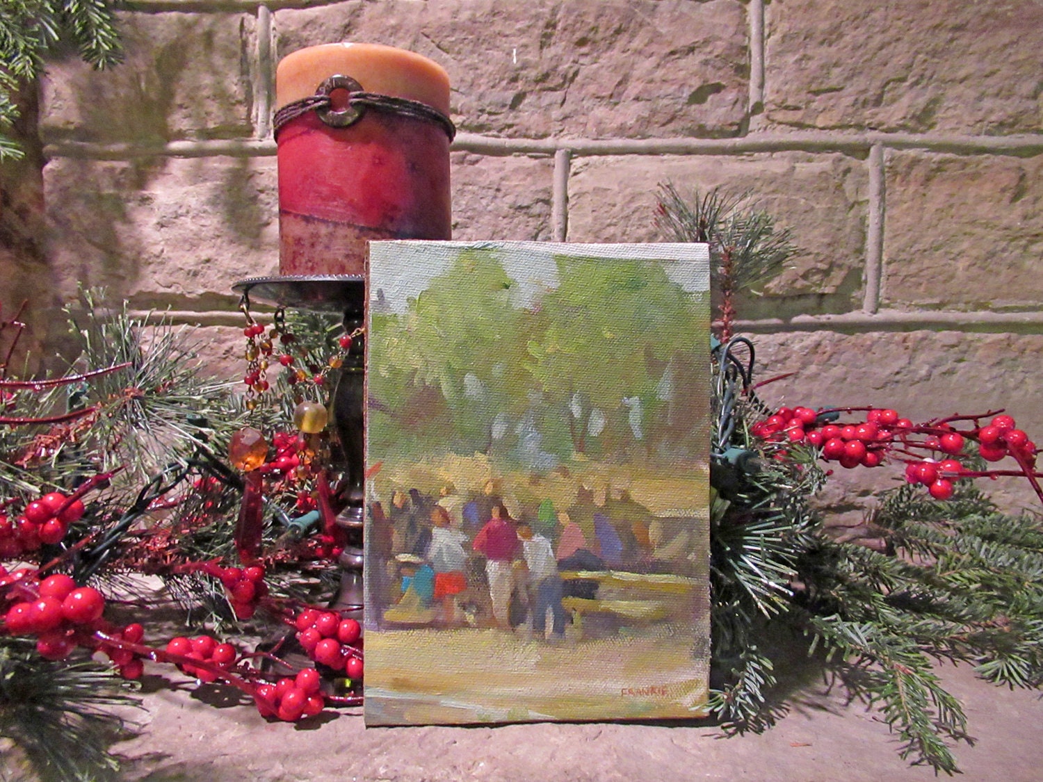 Crowd, Modern Oil Painting. Original Impressionistic Style Art by ...