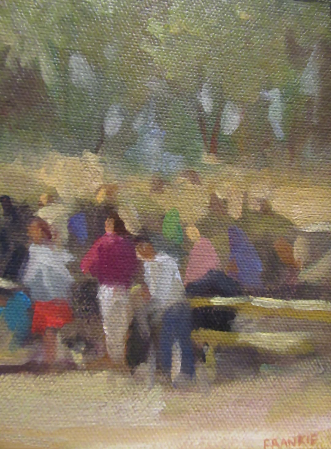 Crowd, Modern Oil Painting. Original Impressionistic Style Art by ...