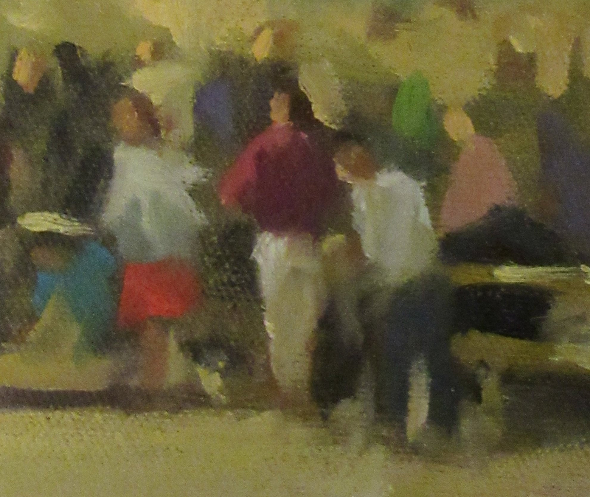 Crowd, Modern Oil Painting. Original Impressionistic Style Art by ...