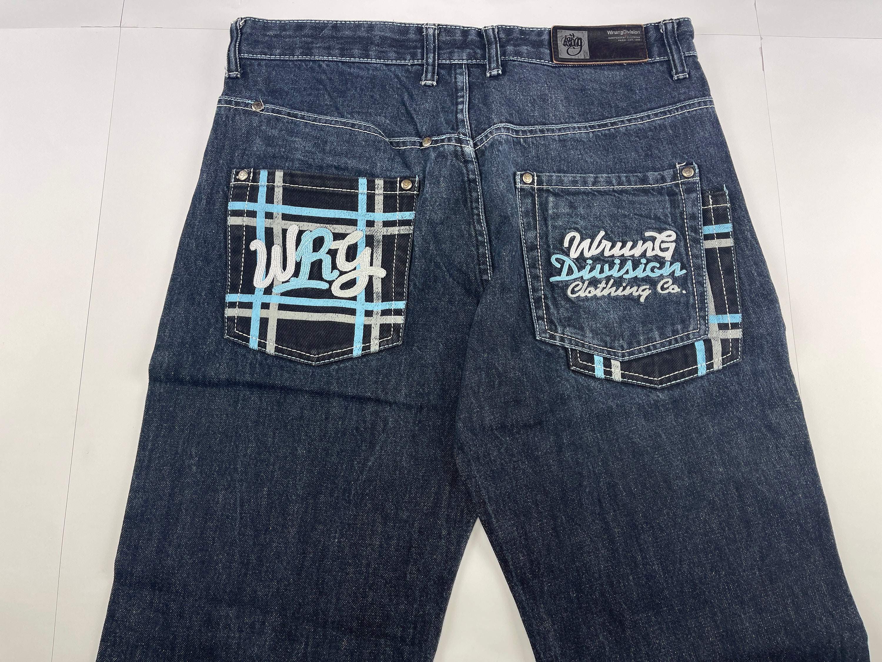 Jeans Wrung Division jeans azules y vintage holgados ropa de | Etsy