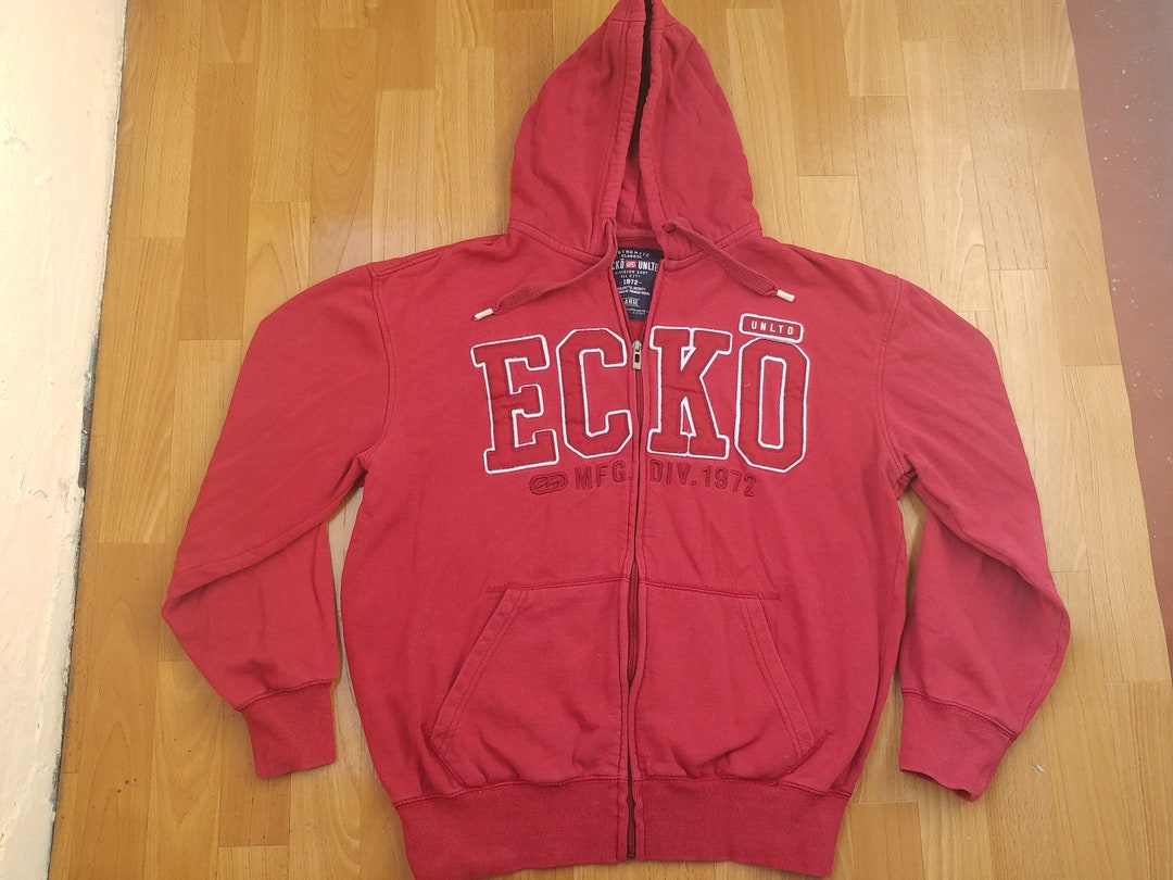 ECKO UNLTD Hoodie, roter Vintage Hip Hop Sweatshirt, Old School Sweatshirt 90er Hip-Hop Kleidung ...