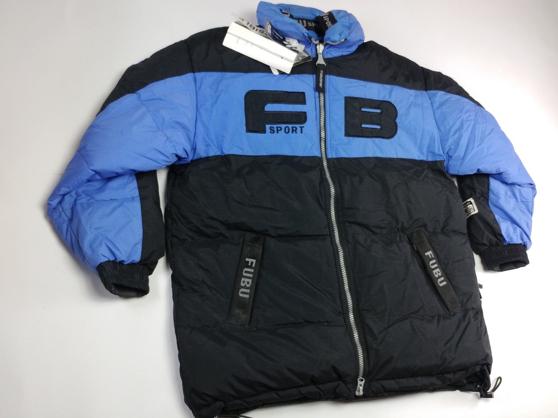 FUBU Puffer Jacket Deadstock Blue Nylon Vintage Duck Down - Etsy