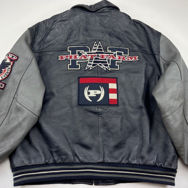 Phat Farm Leather Jacket - Etsy
