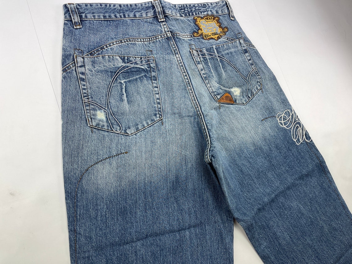 Jeans Sancezz pantalones de hip hop azules vintage ropa de - Etsy España