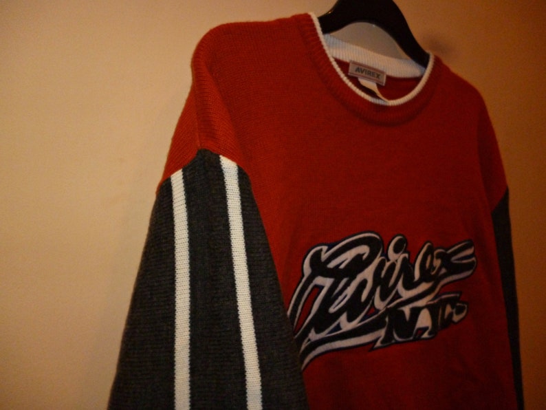 AVIREX Sweater Red Vintage Sweatshirt 90s Hip Hop Clothing | Etsy
