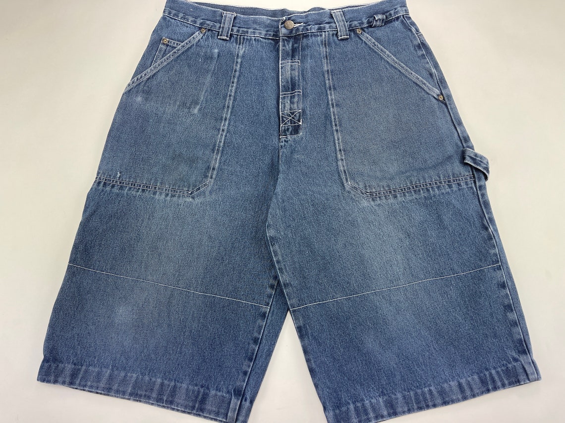 Fishbone Shorts Blue Vintage Jeans 90s Hip Hop Clothing - Etsy