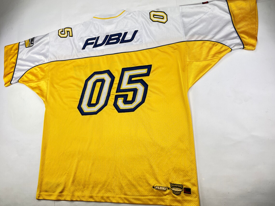 FUBU jersey yellow Fubu 05 vintage hip hop t-shirt 90s hip | Etsy