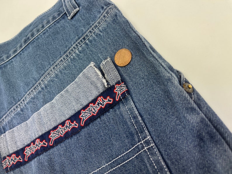 Fishbone Shorts Blue Vintage Jeans 90s Hip Hop Clothing - Etsy